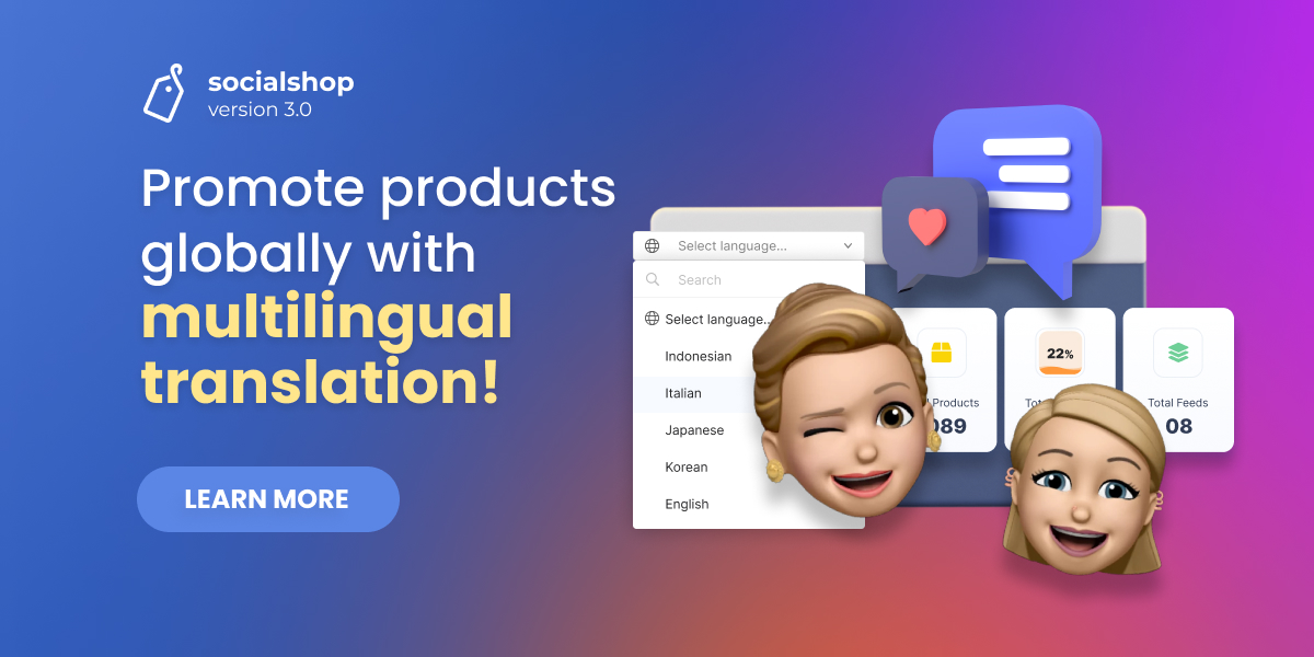 Socialshop V3.0 - Promote Products Globally With Multilingual Translation